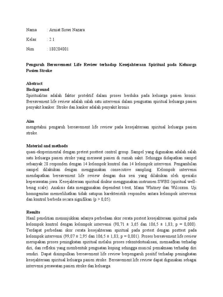Contoh Analisa Jurnal (PICO) | PDF