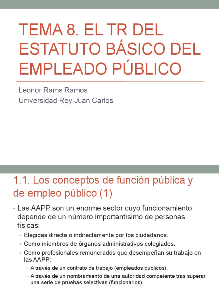 Tema 8. EBEP - PD | PDF | Derecho laboral | Política