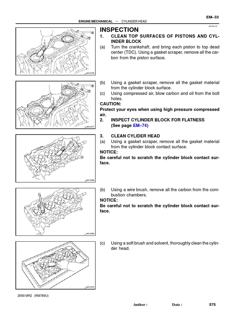 14 - Cylinder Head - Inspection | PDF | Valve | Internal Combustion Engine