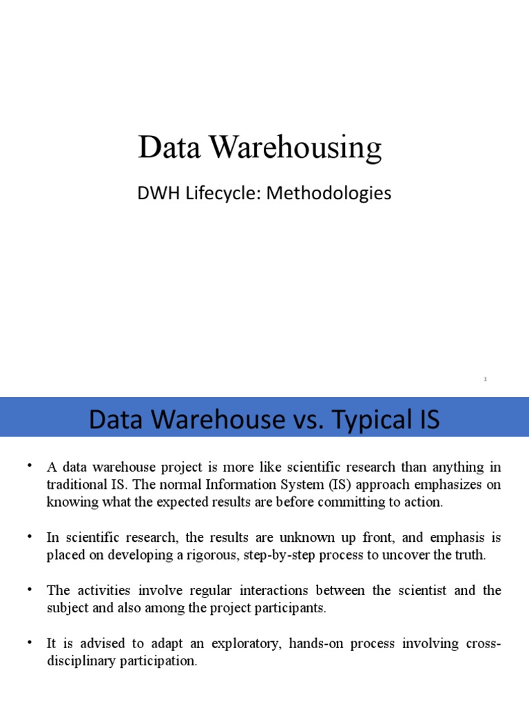 1.1 DW Lifecycle Methodologies | PDF | Software Development Process ...