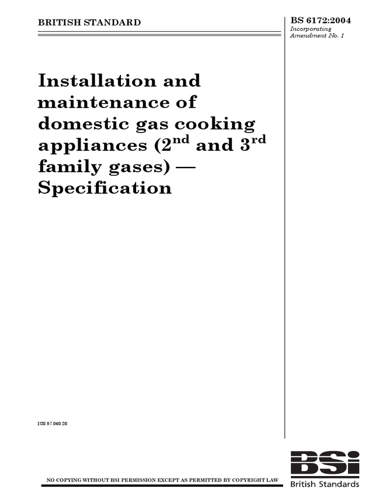 BS 6172 - 2004 | PDF | Kitchen Stove | Home