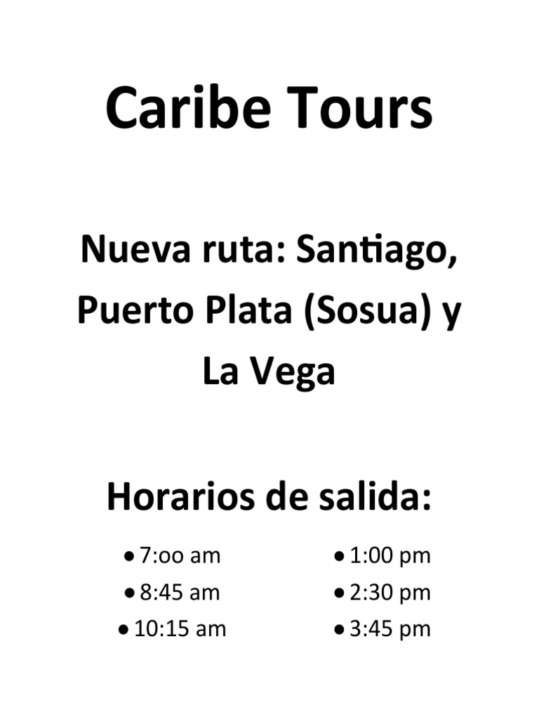 Caribe Tours Horarios | PDF
