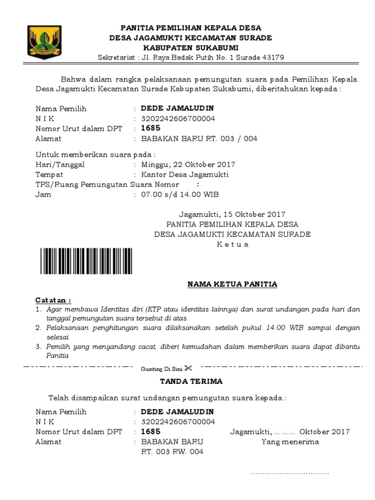 Surat Undangan Pilkades-08 PDF | PDF