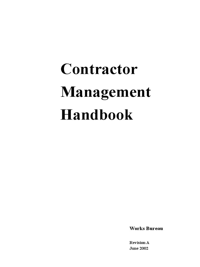 Contract Management Handbook | PDF | Steam | General Contractor