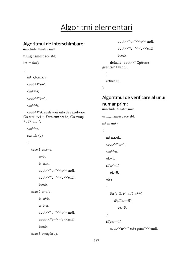 Algoritmi Elementari PDF | PDF | Teaching Methods & Materials