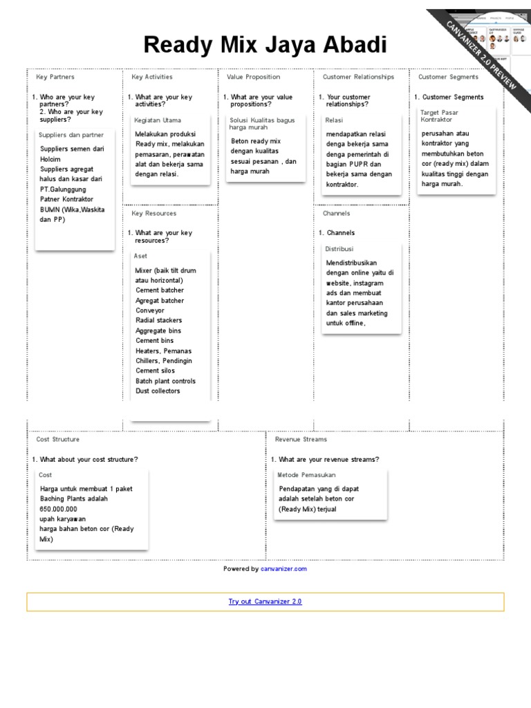 Ready Mix Jaya Abadi - Canvanizer - Canvanizer PDF | PDF
