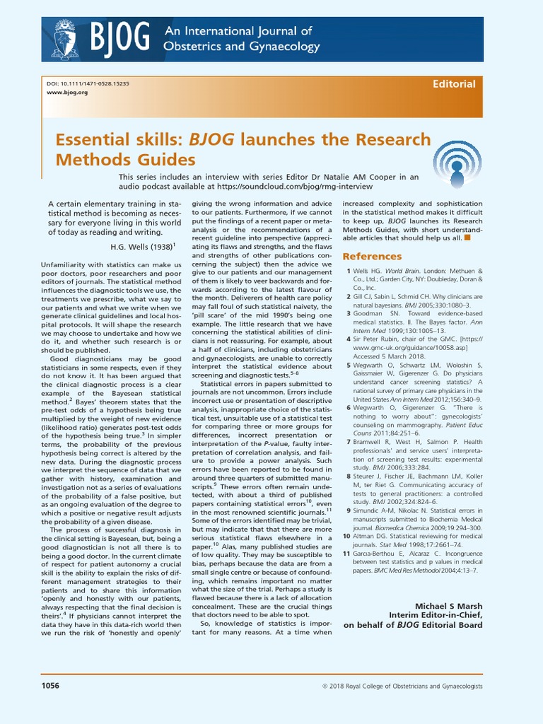 Essential Skills: BJOG Launches The Research Methods Guides: Editorial ...