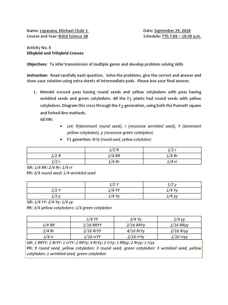 Trihybrid Cross Forked Line Method