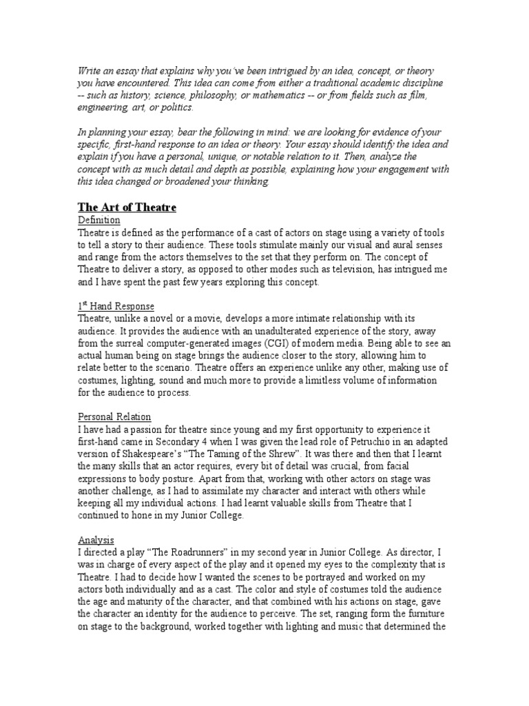 The Art of Theatre | PDF | Idea | Concept