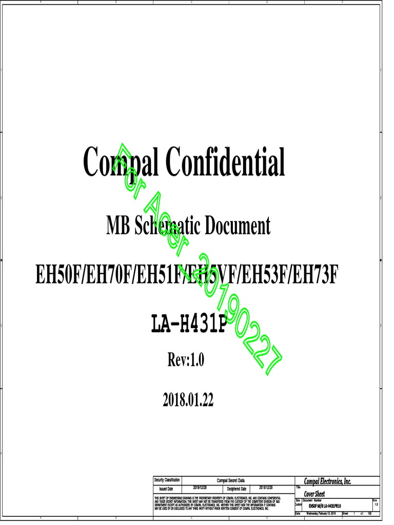 EH50F LA-H431P M/B Schematic Document | PDF | Usb | Digital Electronics