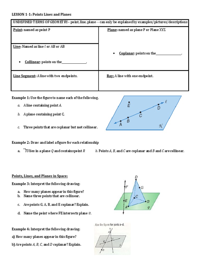 A. A Line Containing Point A. B. A Plane Containing Point C | PDF