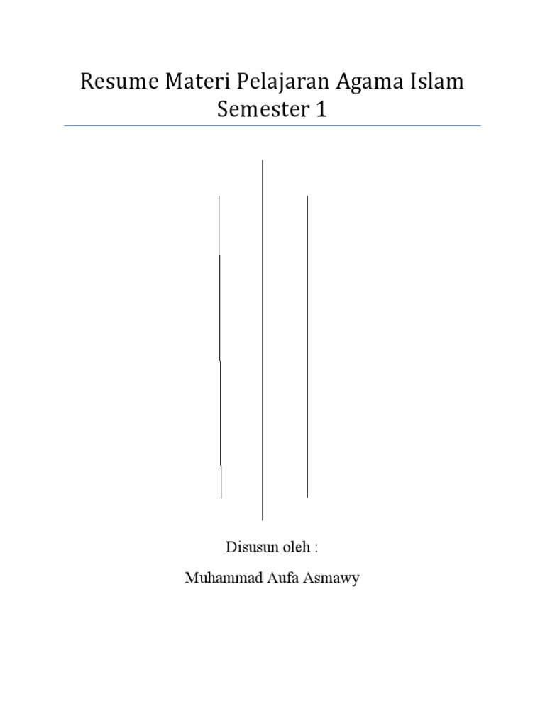 Resume Materi Pelajaran Agama Islam Semester 1 | PDF