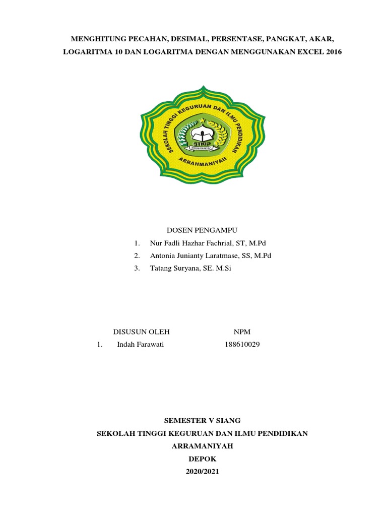 Formula Pecahan, Akar, Desimal, Logaritma | PDF