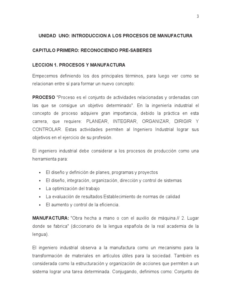 Introducción a Procesos de Manufactura | PDF | Ingeniería Industrial | Rieles