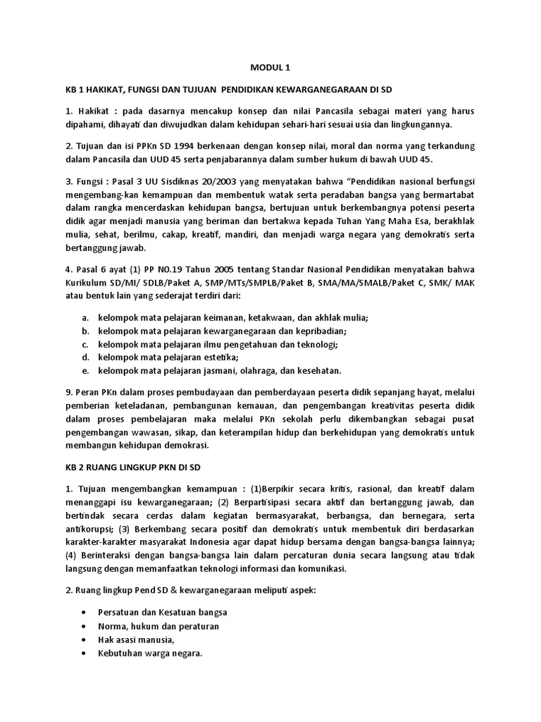 Resume PKN Modul 1-6 | PDF | Karier & Perkembangan | Sains & Matematika