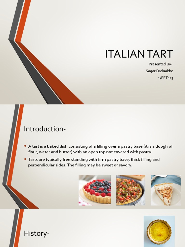 17FET113-ITALIAN TART Presentation | PDF | Baking | Breads