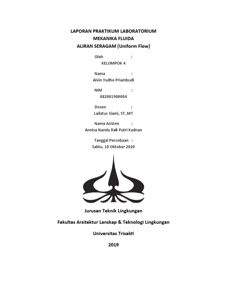 Laporan Praktikum Laboratorium (Aliran Seragam) | PDF