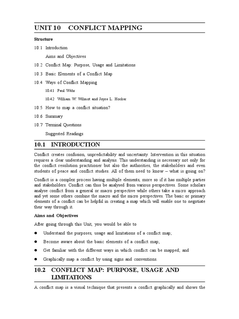 Conflict Map PDF | PDF | Conflict (Process) | Conflict Resolution