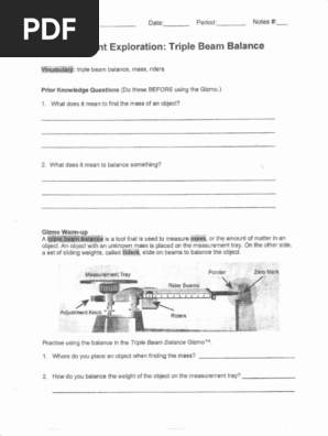 Triple Beam Balance Worksheet