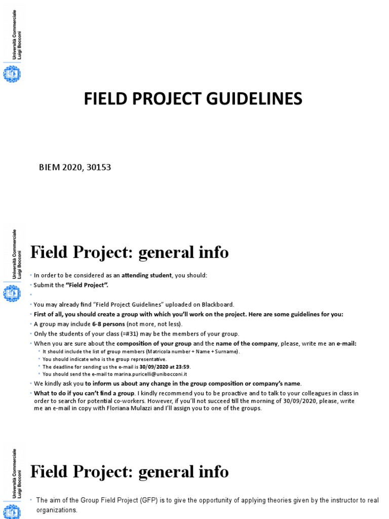 Field Project Guidelines | PDF | System | Organizational Culture