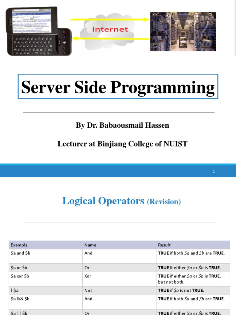 Server Side Programming: by Dr. Babaousmail Hassen Lecturer at Binjiang ...