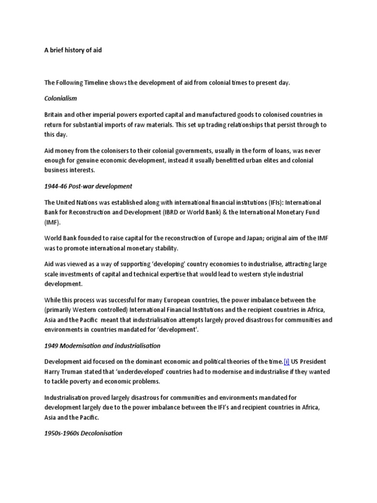 A Brief History of Aid2 | PDF | Aids | Aid Effectiveness