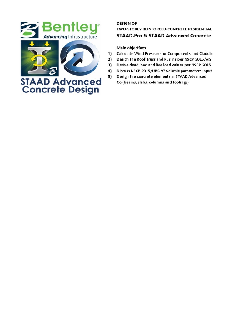STAAD - Pro & STAAD Advanced Concrete: Design of Two-Storey Reinforced-Concrete Residential ...