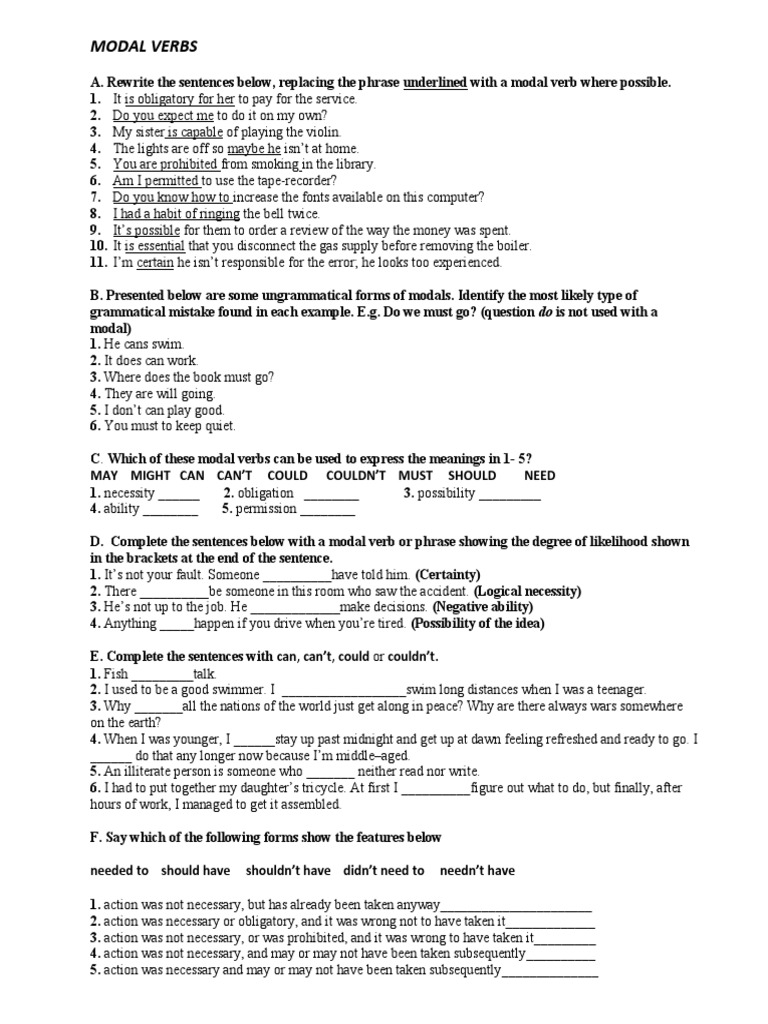 Modal Verbs | PDF | Verb | Language Mechanics