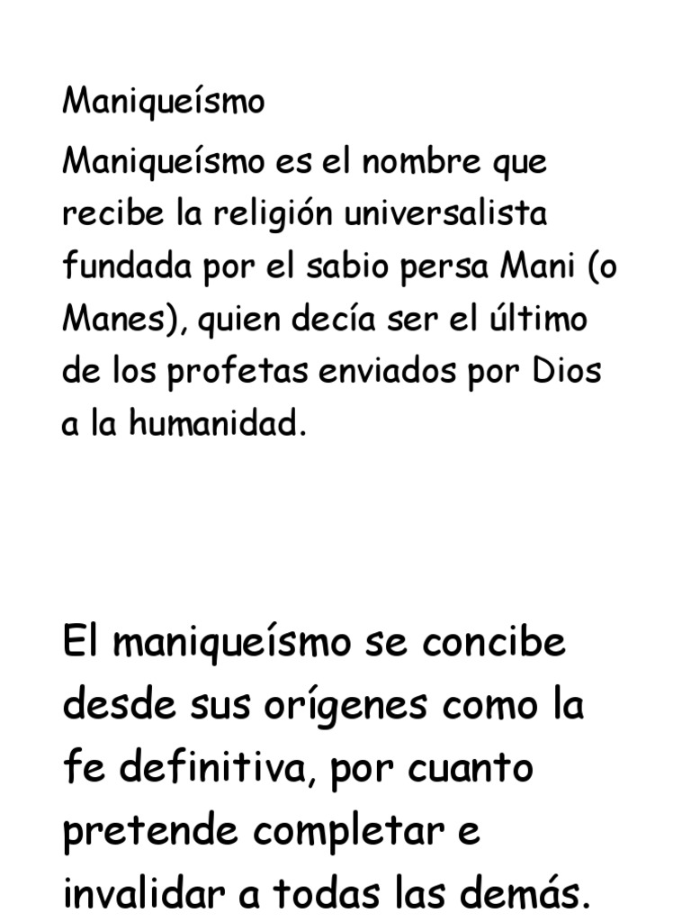 Definición y Filosofía del Maniqueísmo | PDF | Ciencias sociales ...