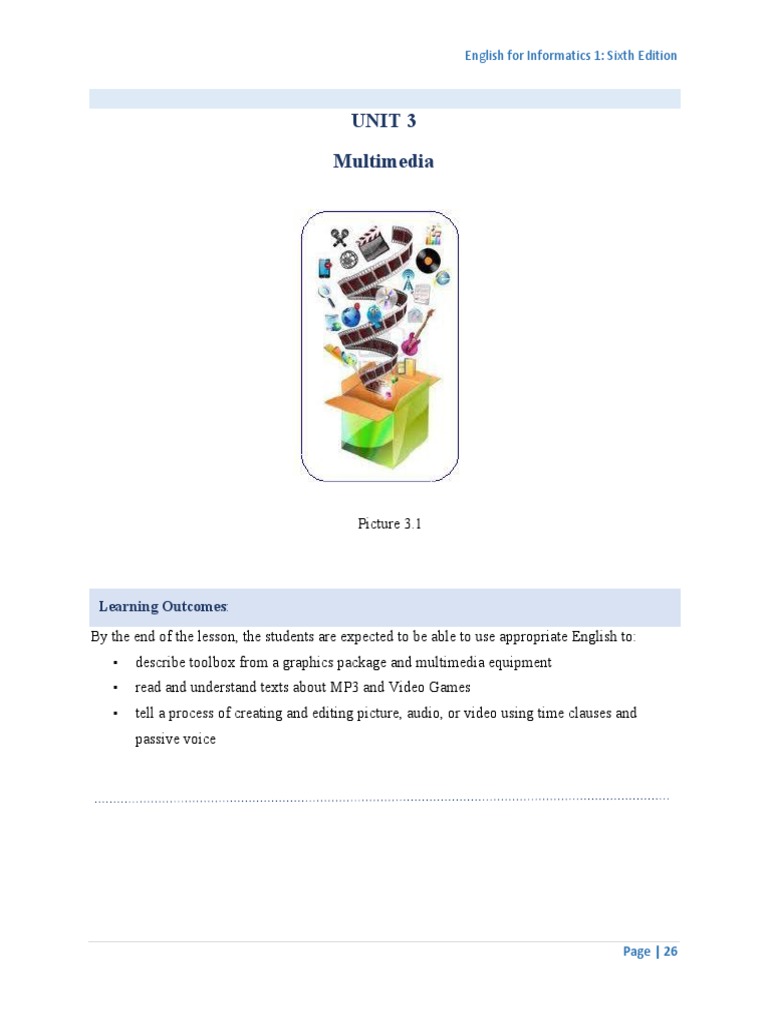Unit 3 Multimedia: Learning Outcomes | PDF | Mp3 | Media Technology