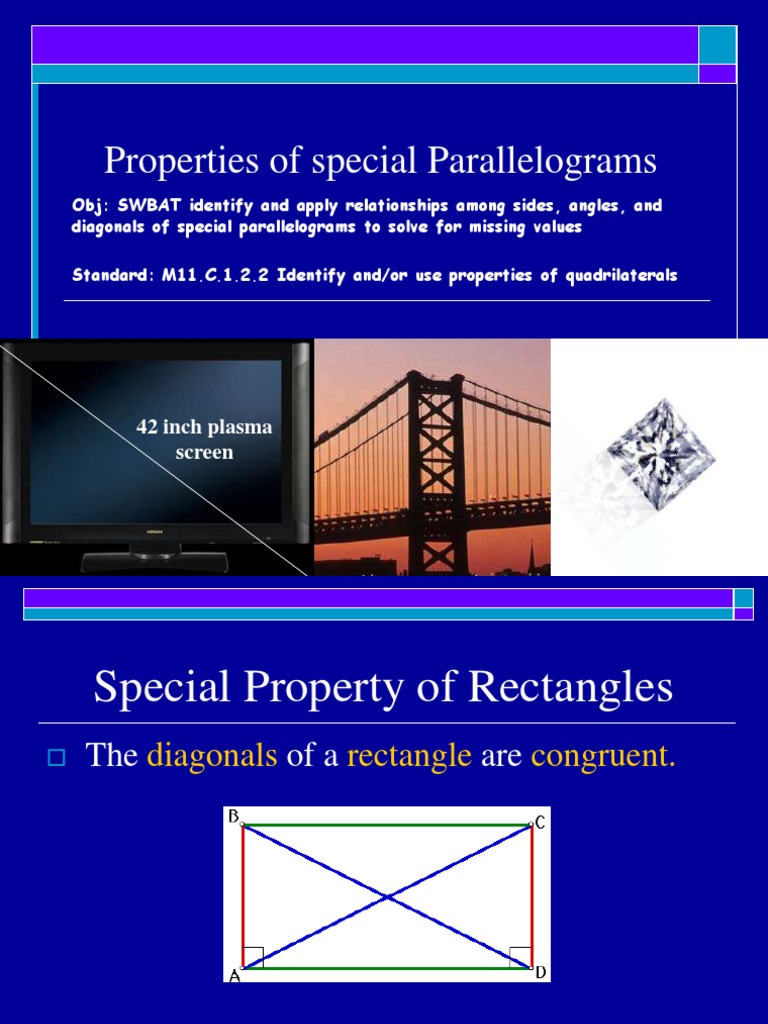 Properties of Special Parallelograms | PDF