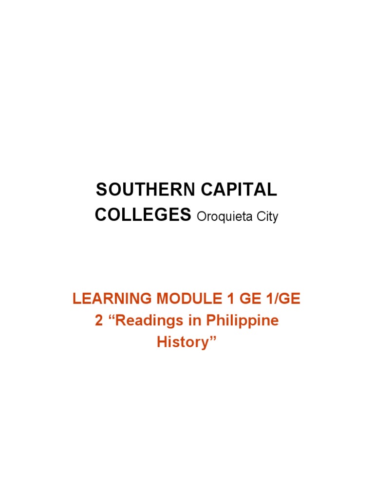 Learning Module in Readings in Philippine History PDF | PDF | Historian ...