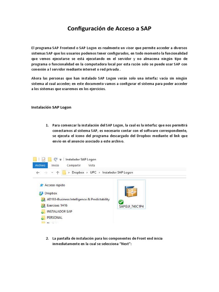 Configuracion SAP Logon Windows | PDF | Programa de computadora | Programación