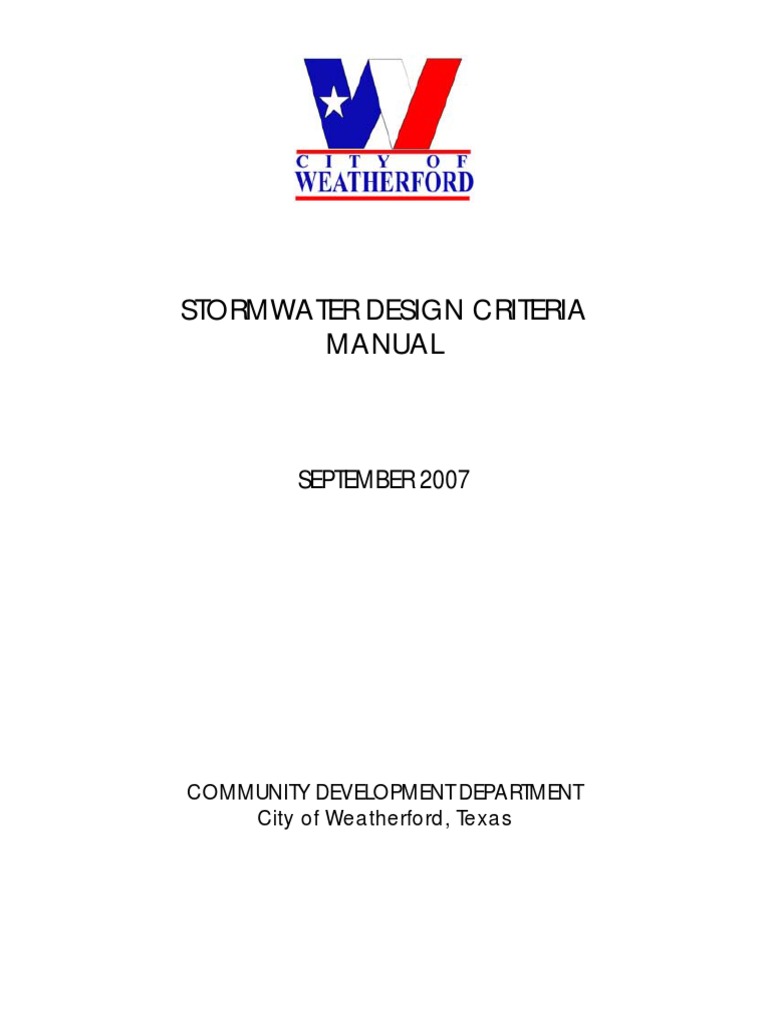 Stormwater Design Criteria Manual: September 2007 | PDF | Flood | Storm ...