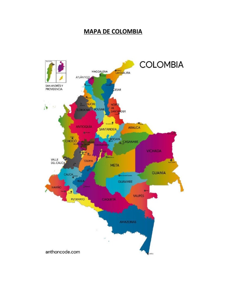 Mapa detallado de Colombia | PDF