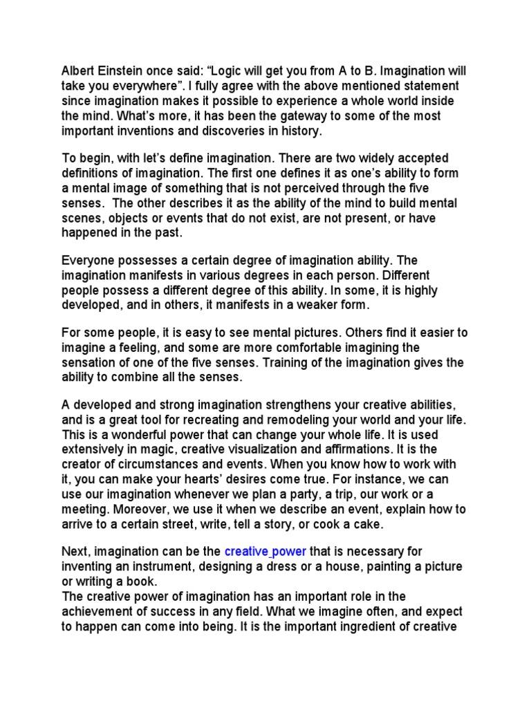 Imagination | PDF | Imagination | Mental Image