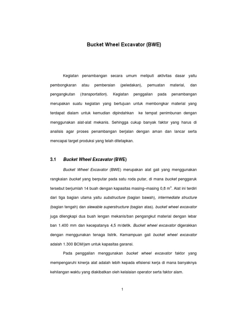 Optimasi Kinerja Bucket Wheel Excavator | PDF | Teknologi & Rekayasa