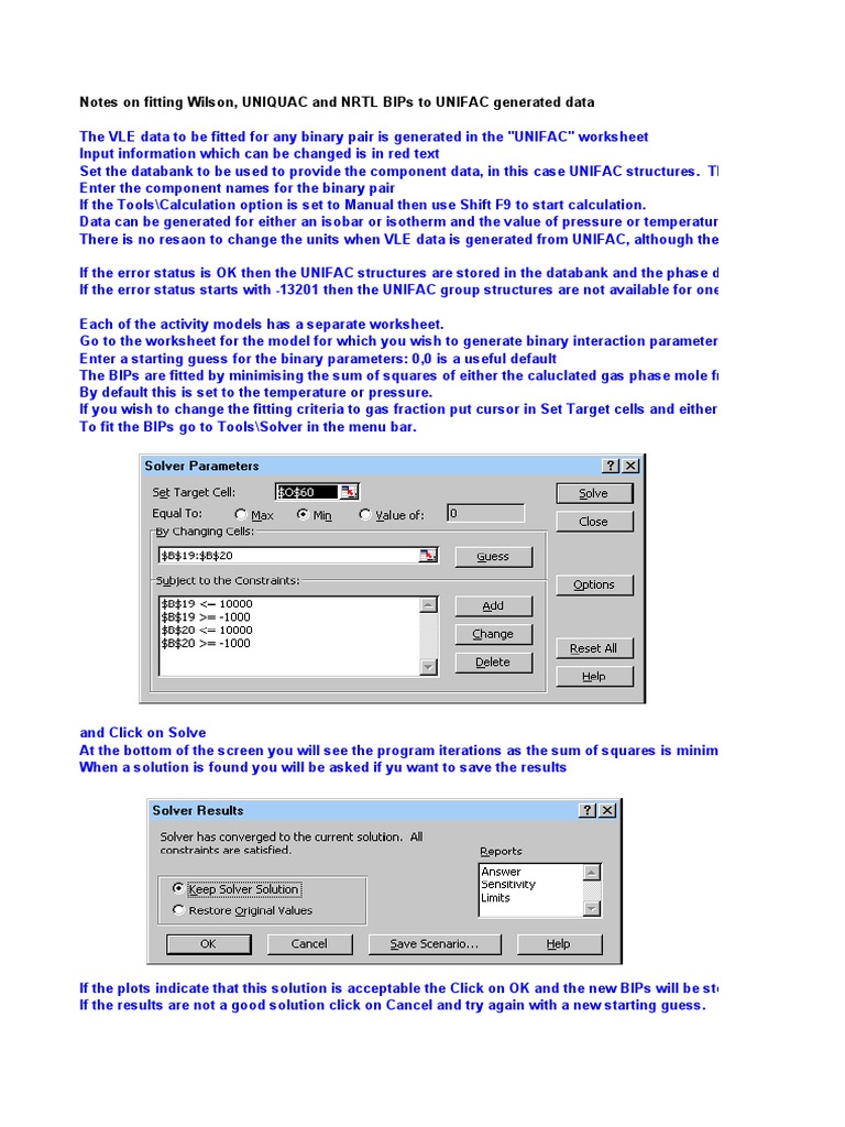 Fitting Vapor-Liquid Equilibrium Data for Binary Systems Using UNIFAC Group Contribution and ...