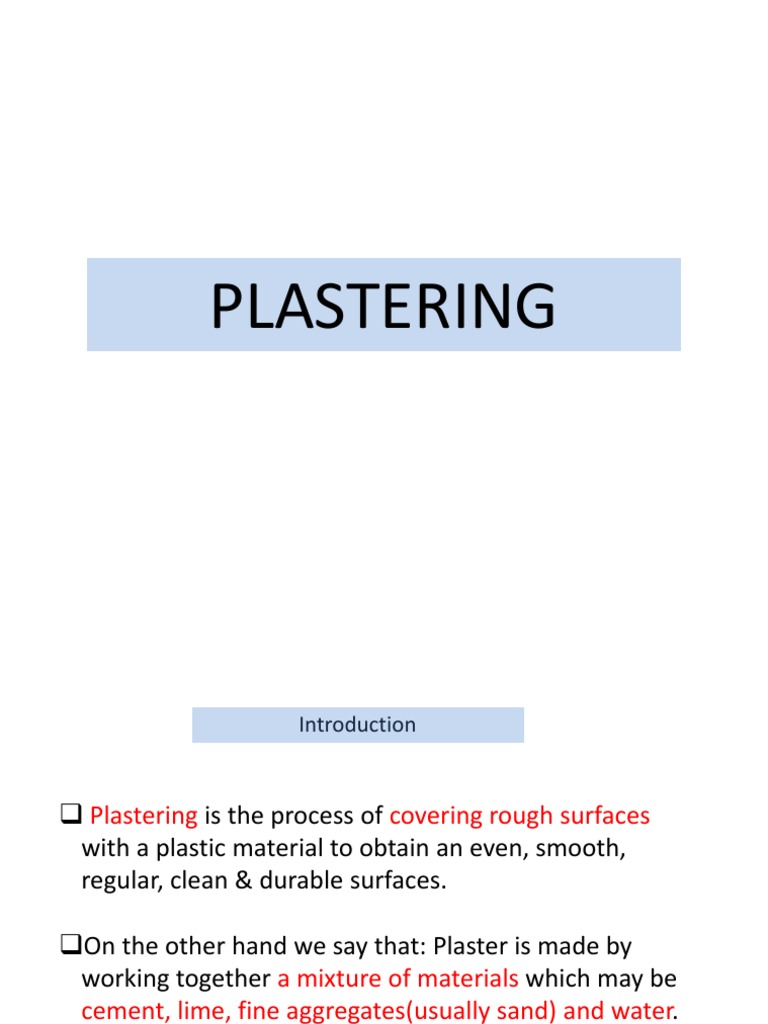 Plastering and Pointing Techniques | PDF | Plaster | Lime (Material)