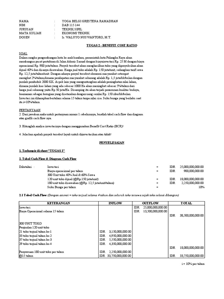 DAB115144 - Yoga Belgi Grestena Ramadhan - Ekonomi Teknik Tugas Ke-2 | PDF