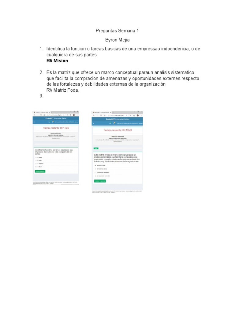 Preguntas Semana 1 | PDF