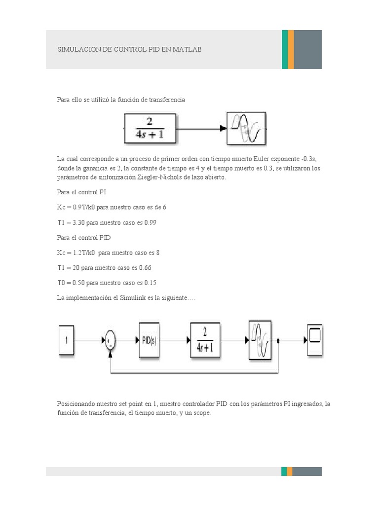 Simulacion de Control Pid en Matlab | PDF | Métodos y materiales de ...