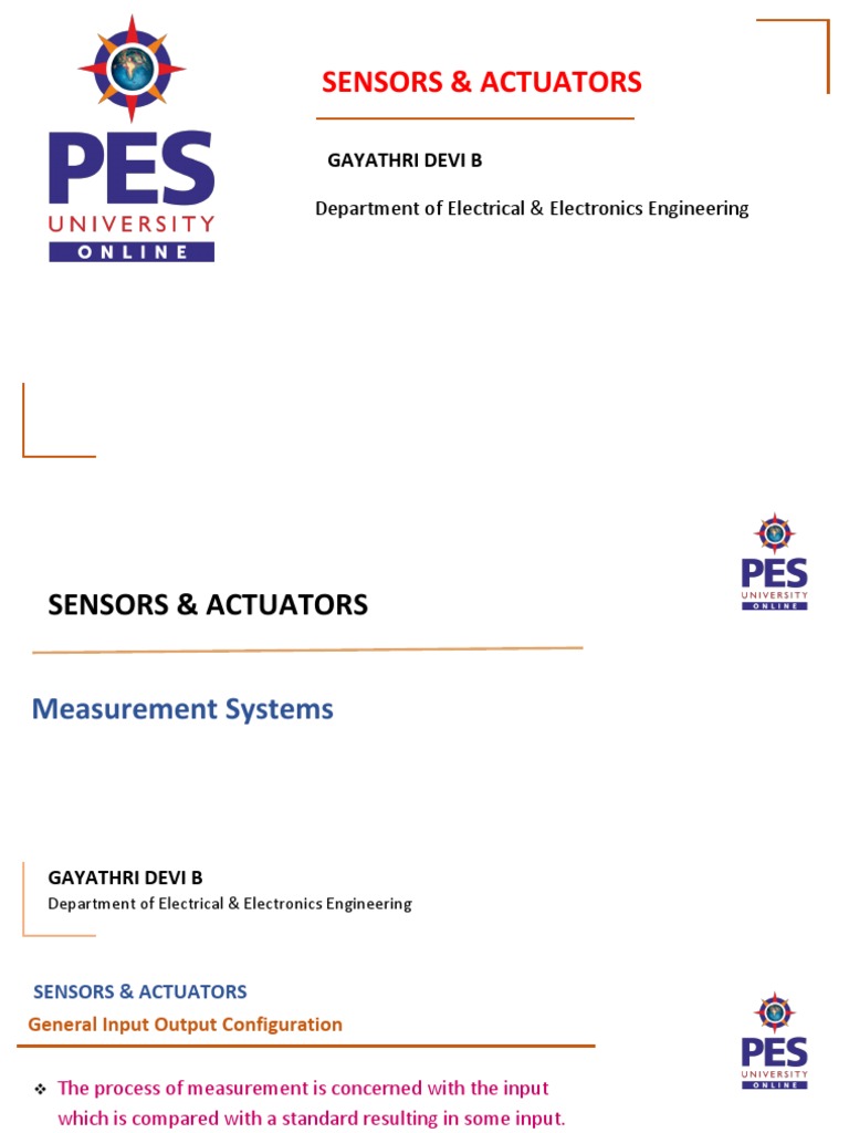 UE18EE325 - Unit1 - Class2 - General Input Output Configuration | PDF | Measurement | Sensor