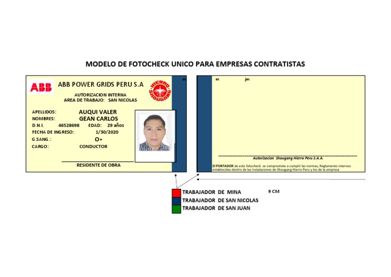 Modelo de Fotochek 2019 (1) Abb | PDF