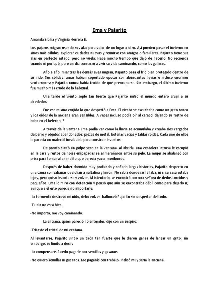 Ema y Pajarito | PDF | Aves | Naturaleza