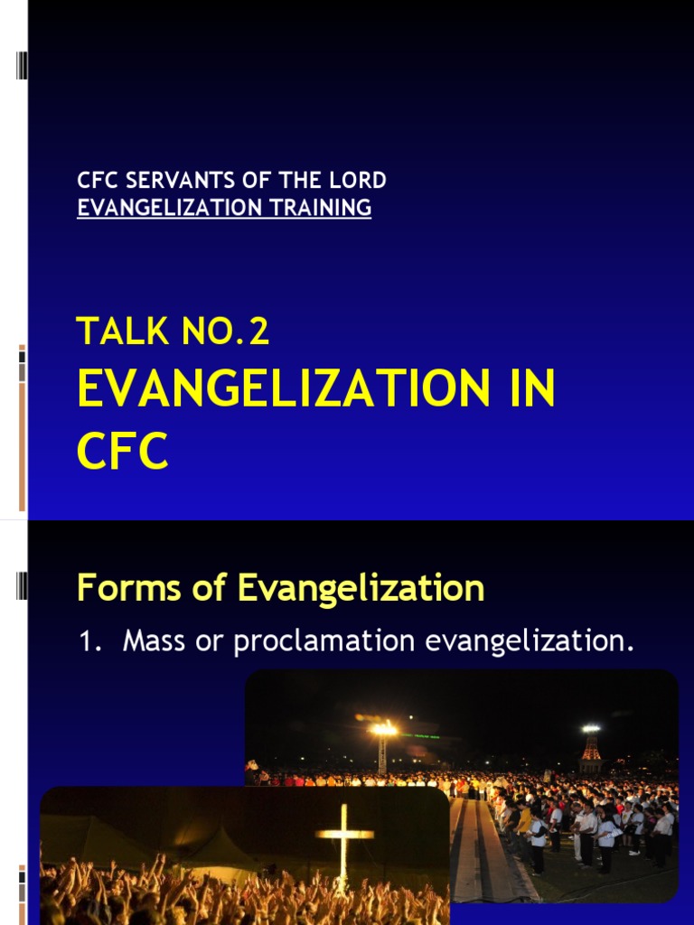CFC Evangelization Training Talk 2 | PDF | Wellness | Religion ...