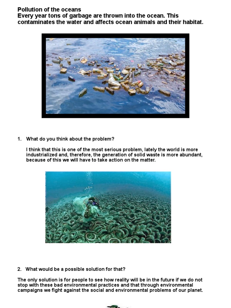 Pollution of The Oceans Every Year Tons of Garbage Are Thrown Into The ...