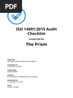 Internal Audit Checklist ISO 14001 | PDF | Environmental Policy ...
