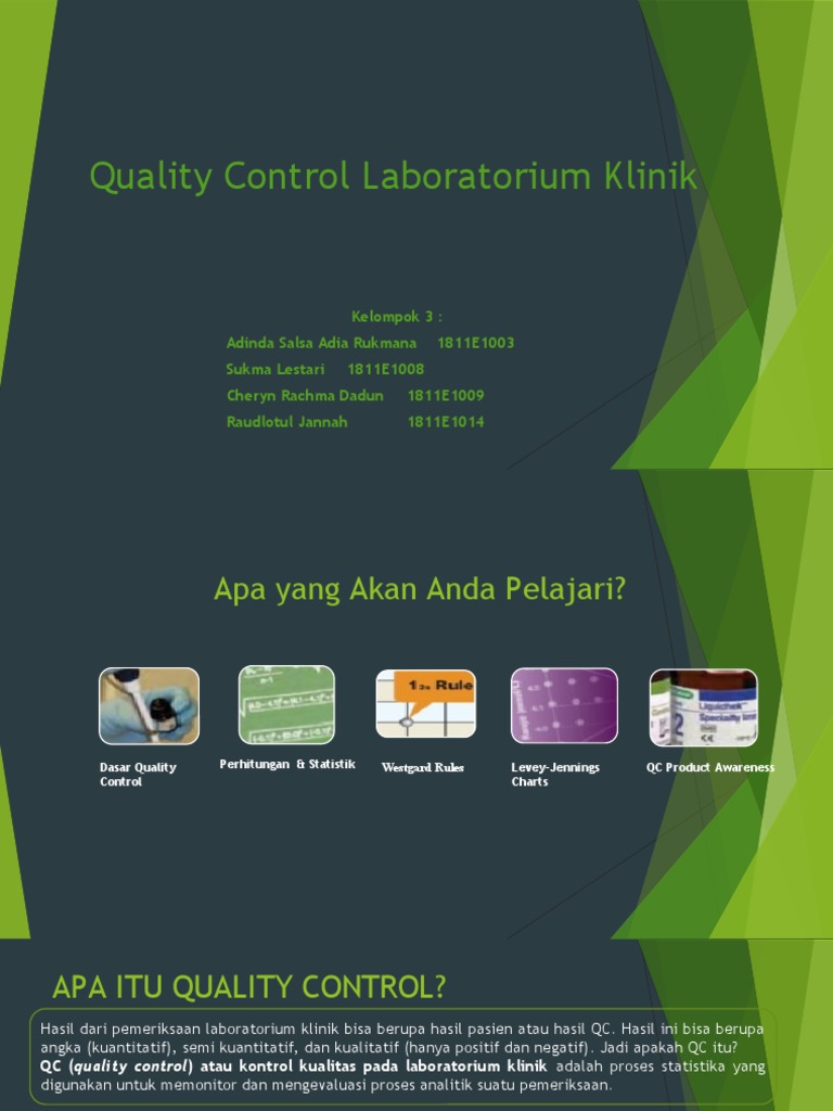 Quality Control Laboratorium Klinik | PDF