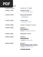 Workshop Seminar Program Flow | PDF | Home & Garden | Art